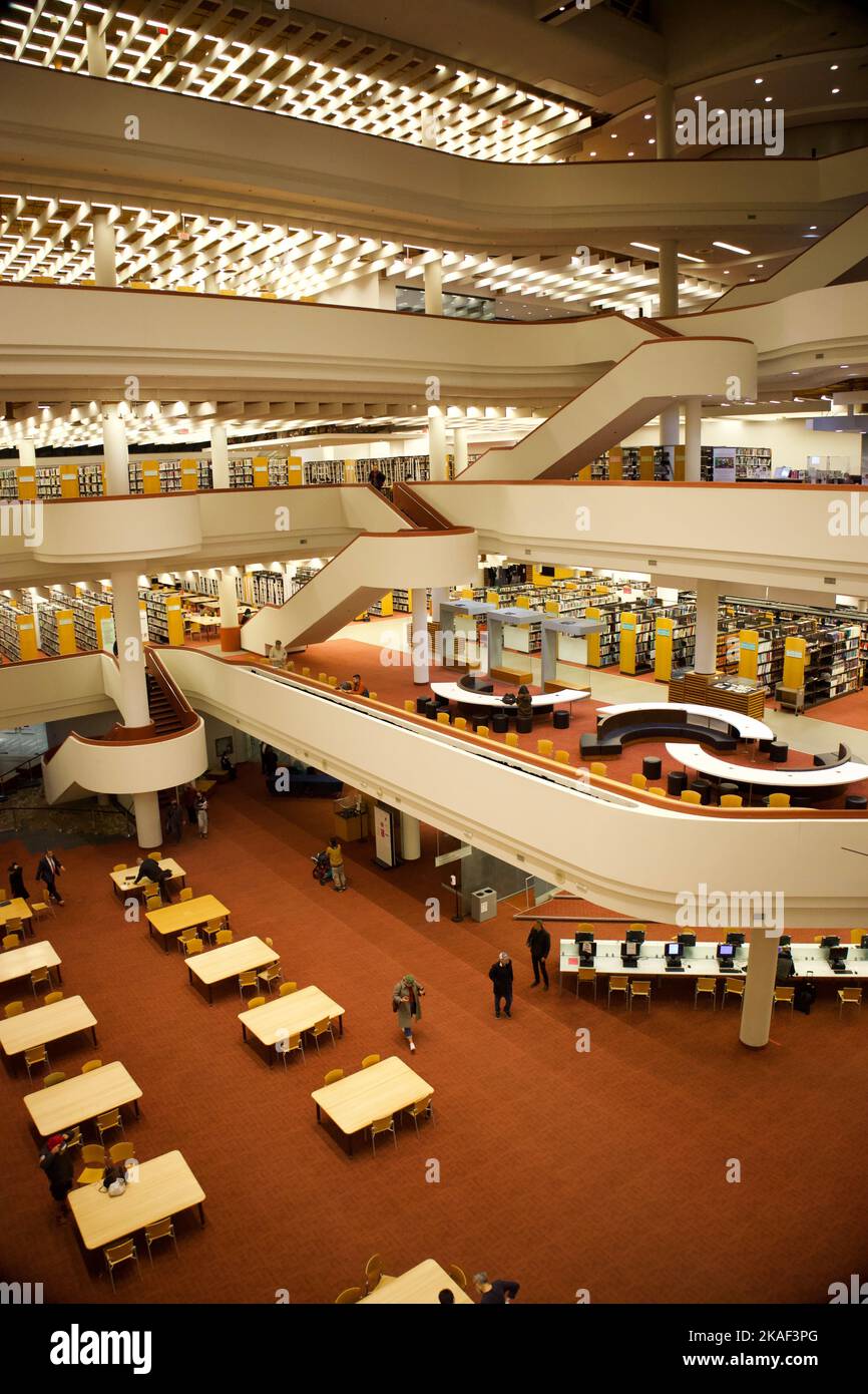 A vertical of a big library interior in Toronto Stock Photo - Alamy