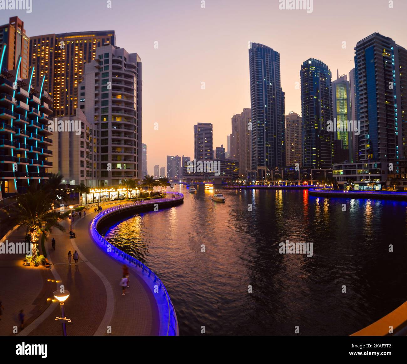 Dubai, UAE - 12th october, 2022: Dubai Marina skyline with illuminated ...
