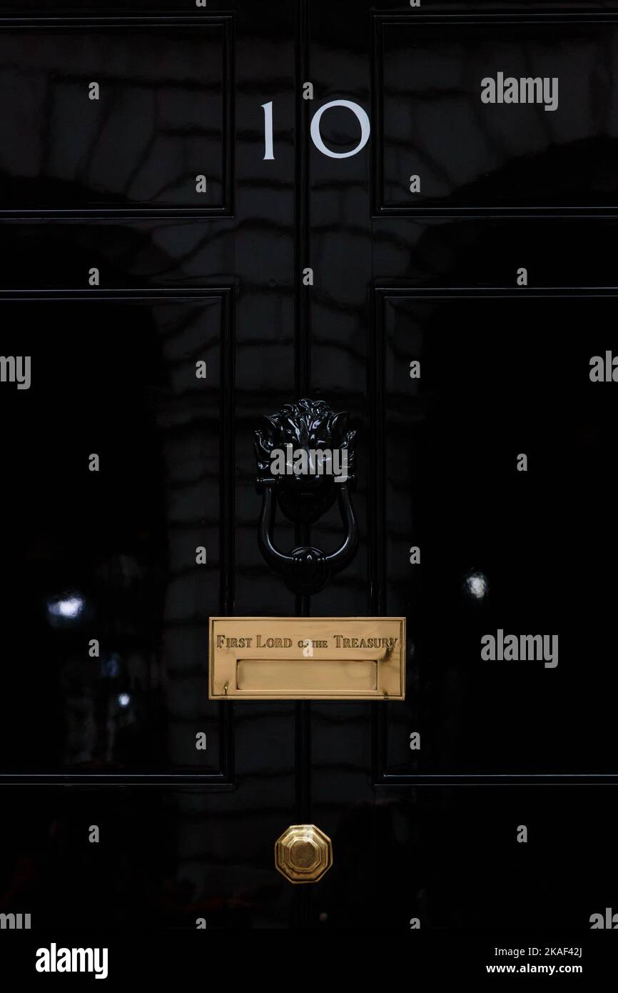 Famous black door at Number 10 Downing Street, London, UK. Photo by ...