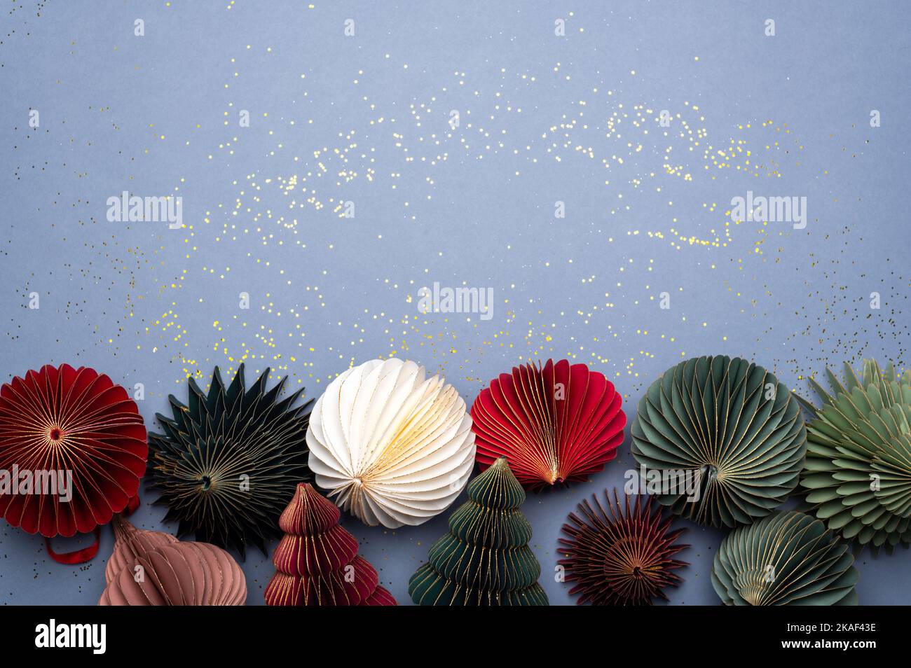 Trendy paper Christmas tree baubles Stock Photo - Alamy