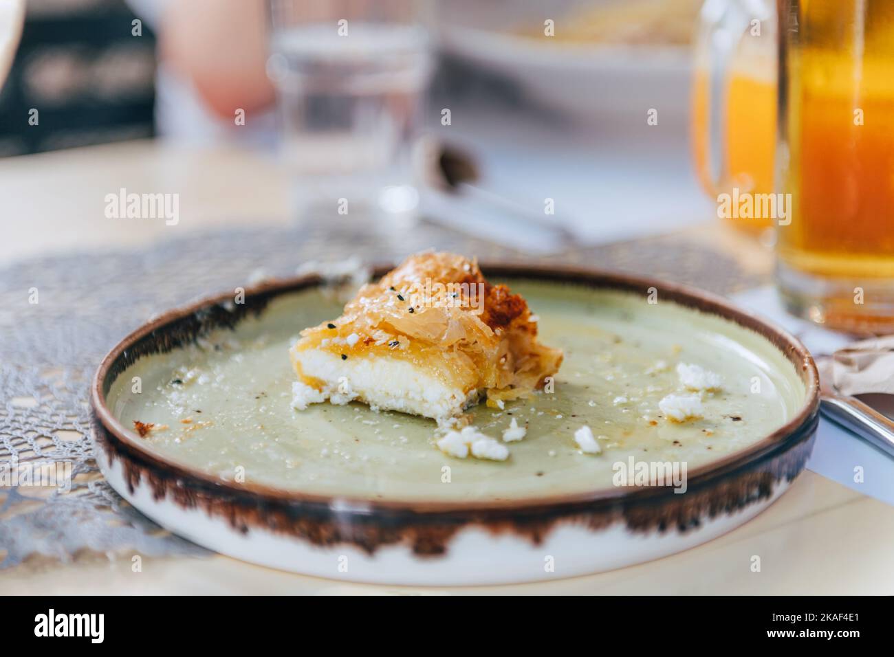 Greek Fried Cheese, Saganaki Stock Photo - Alamy
