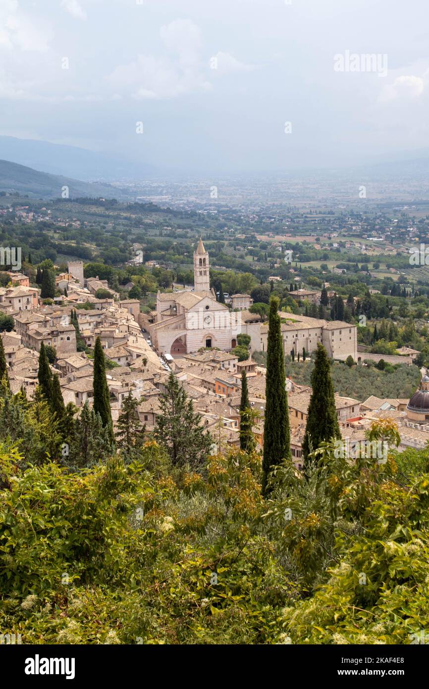 A vertical shot of the Assisi town in Italy Stock Photo - Alamy