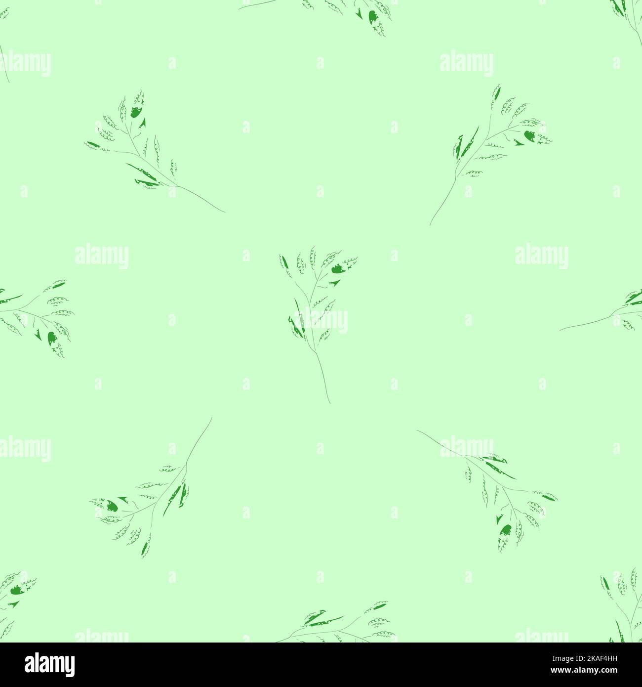 Vector Seamless Minimalistic Style Pattern Abstract Colorful Herbal
