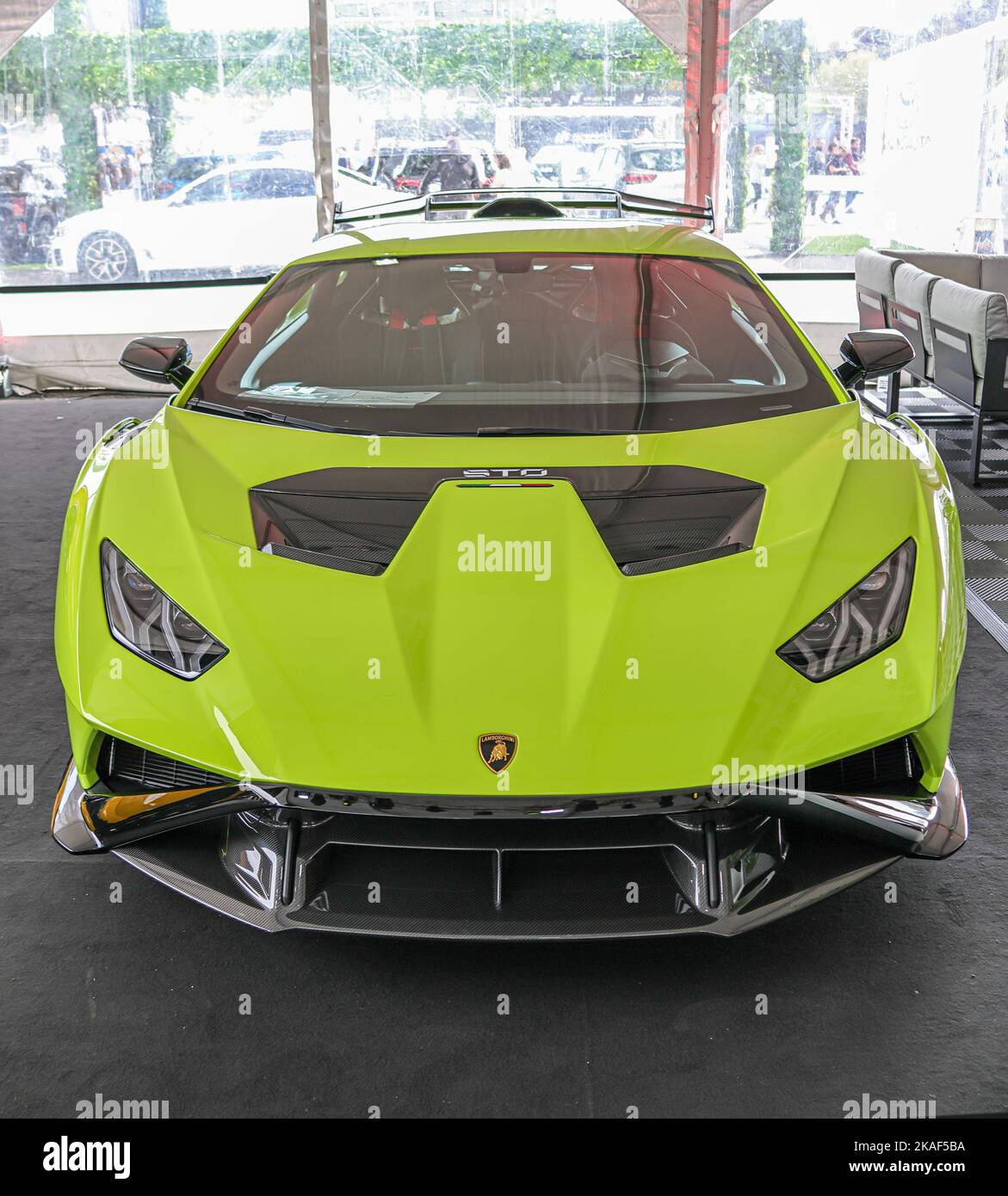 A luxurious green sports car Lamborghini Huracan STO Stock Photo - Alamy