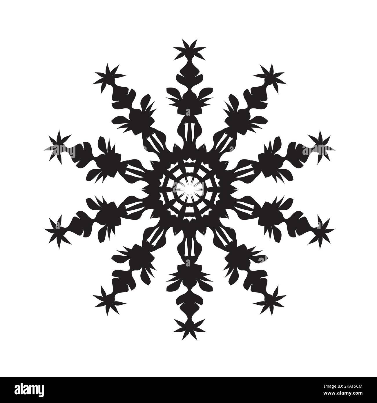 Round ornament of lace snowflake. Vector design element for Christmas ...