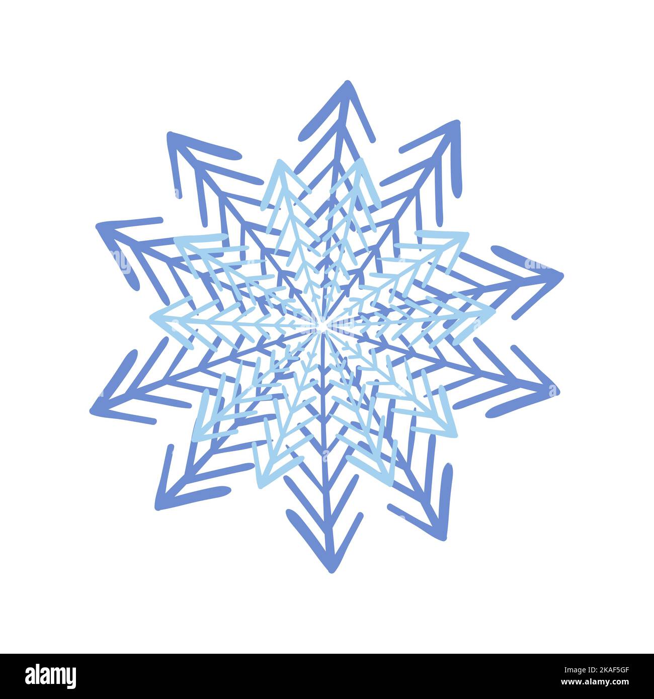 Blue snowflake on white background. Winter holidays design element ...