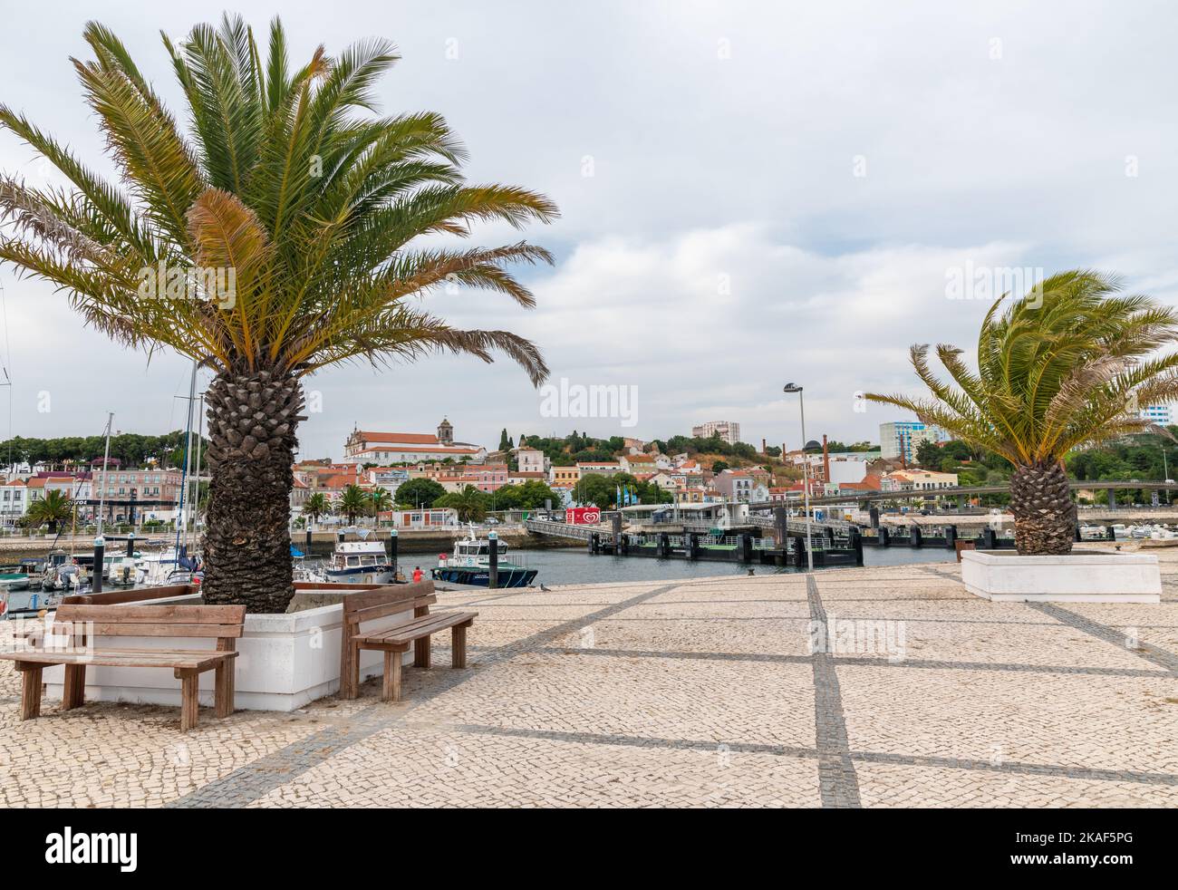 The historic area along the coastal area of the city of Setubal ...
