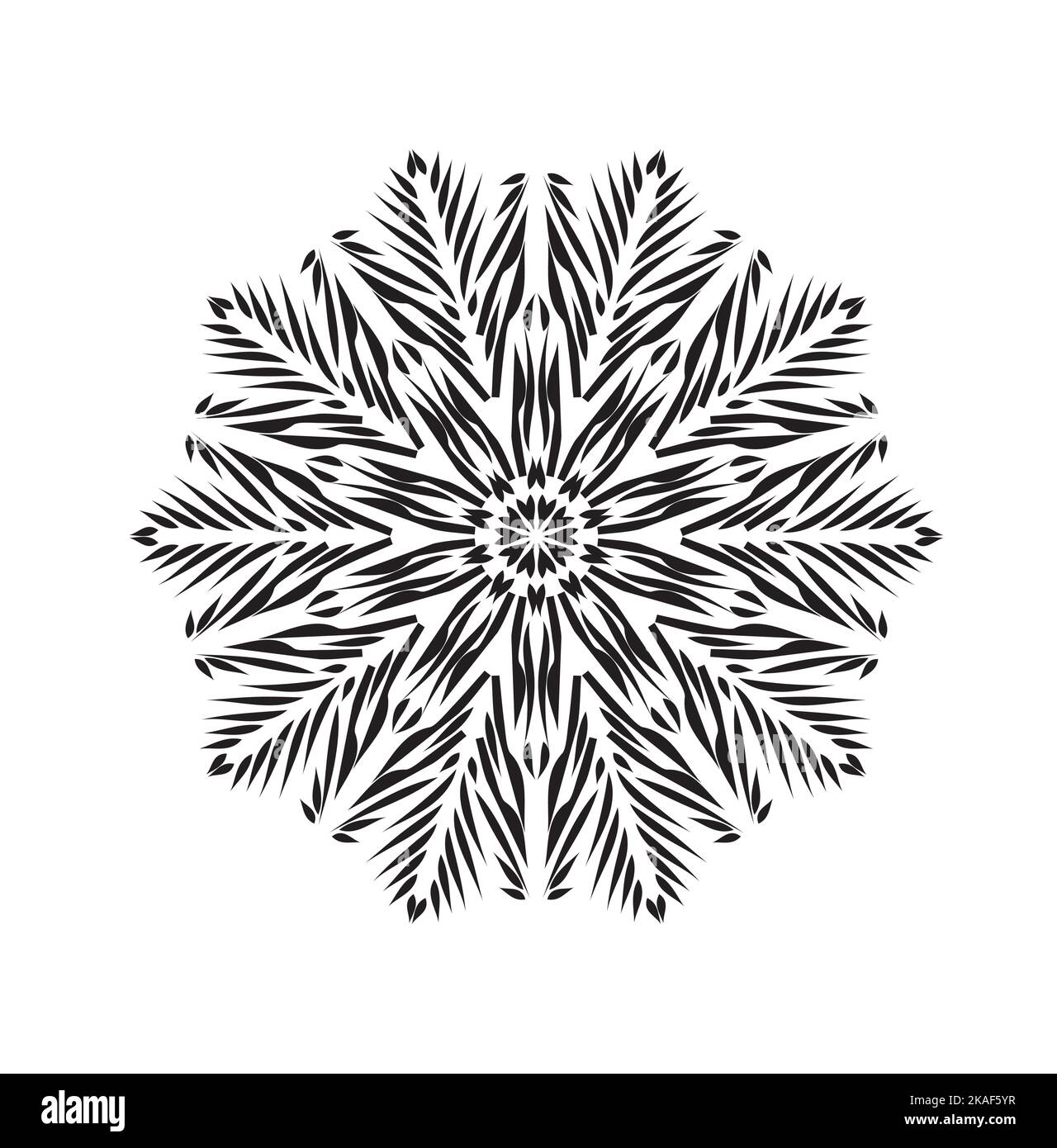 Round ornament of lace snowflake. Vector design element. Ornamental ...