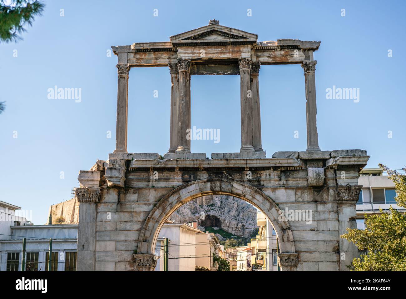 Arch of Hadrian, Athens city, Greece Stock Photo - Alamy
