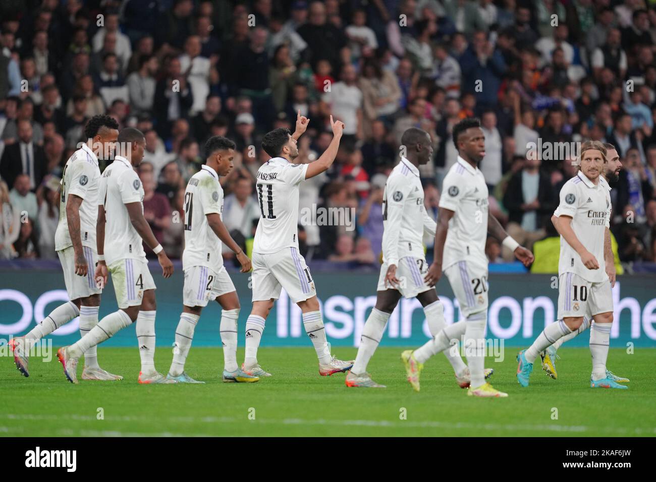 Marco Asensio of Real Madrid celebrates his goal during the UEFA ...