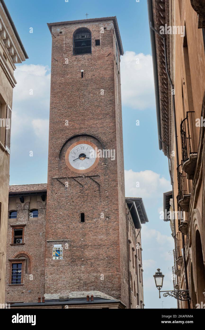Beautiful clock tower in Mantua Stock Photo - Alamy