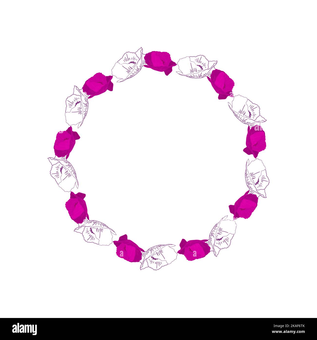 Vector floral frame. Decorative design element with botanical details ...