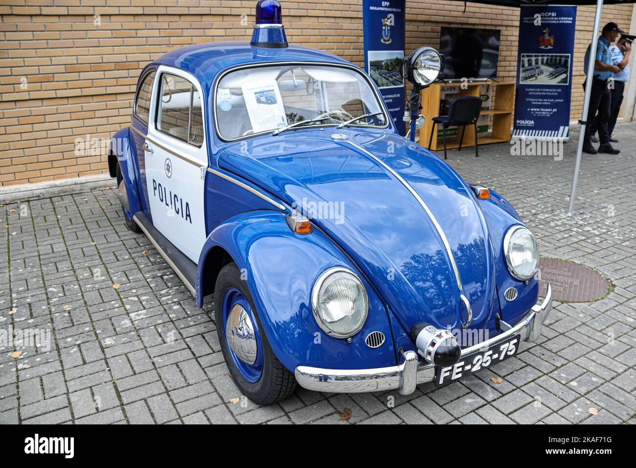 The details of blue vintage historic Volkswagen 113 sedan de Luxe car ...