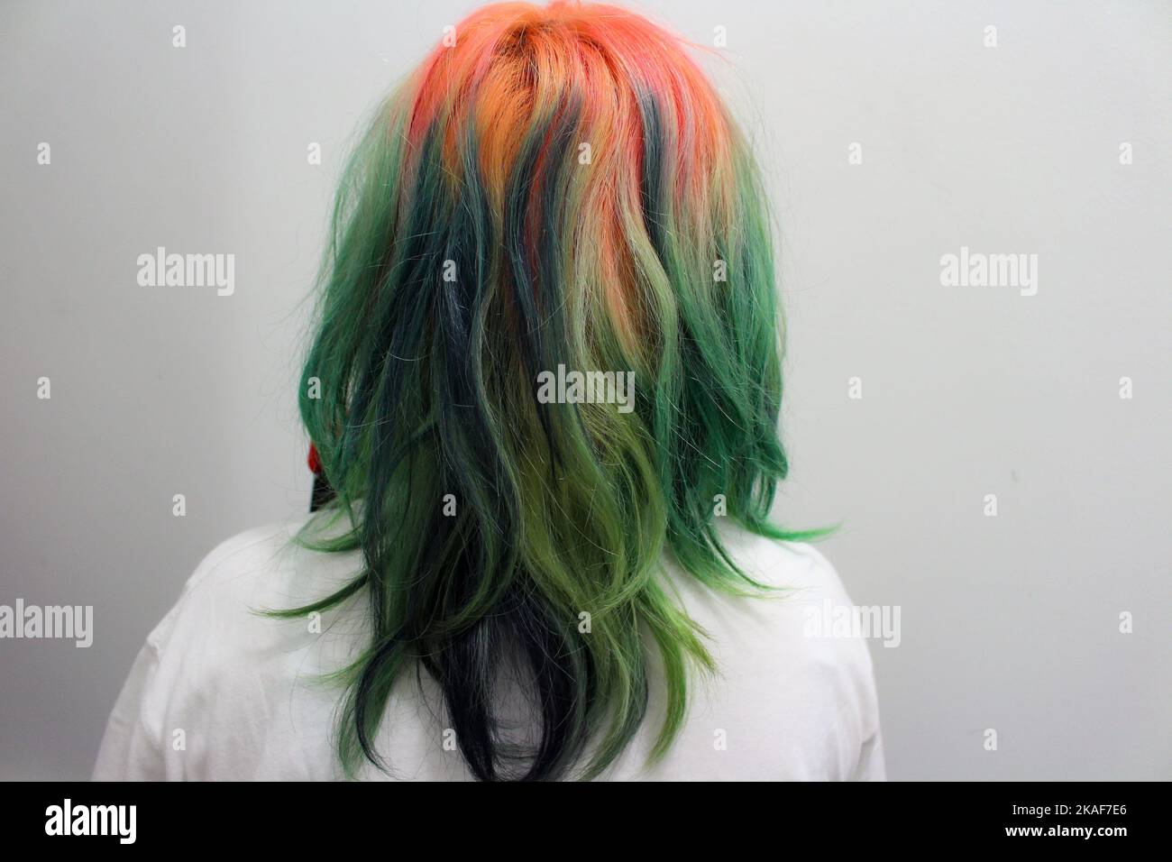 Canadian Filipino Teen ager girl with dyed hair in different color ...