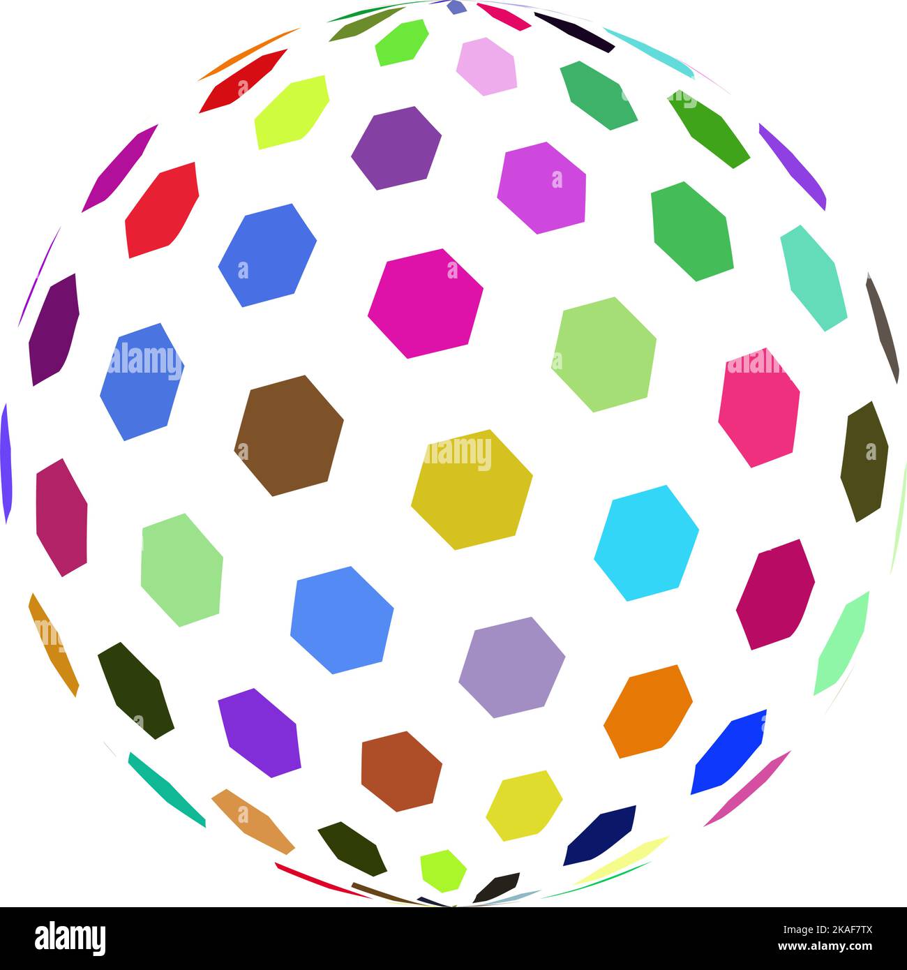 Abstract Sphere Element with Color Hexagon Pattern Envelope Isolated on ...