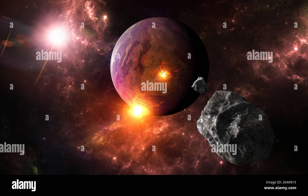 Planets from other galaxies, asteroids and meteorites impacting a ...