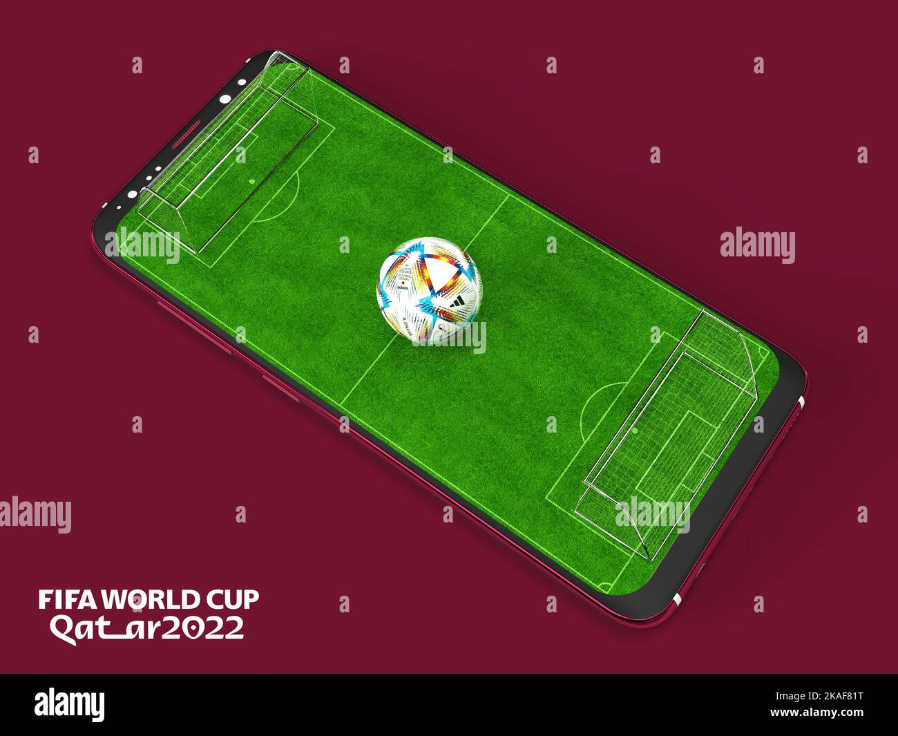 Fifa world cup 2022 Mobile football soccer. Mobile sport play match ...