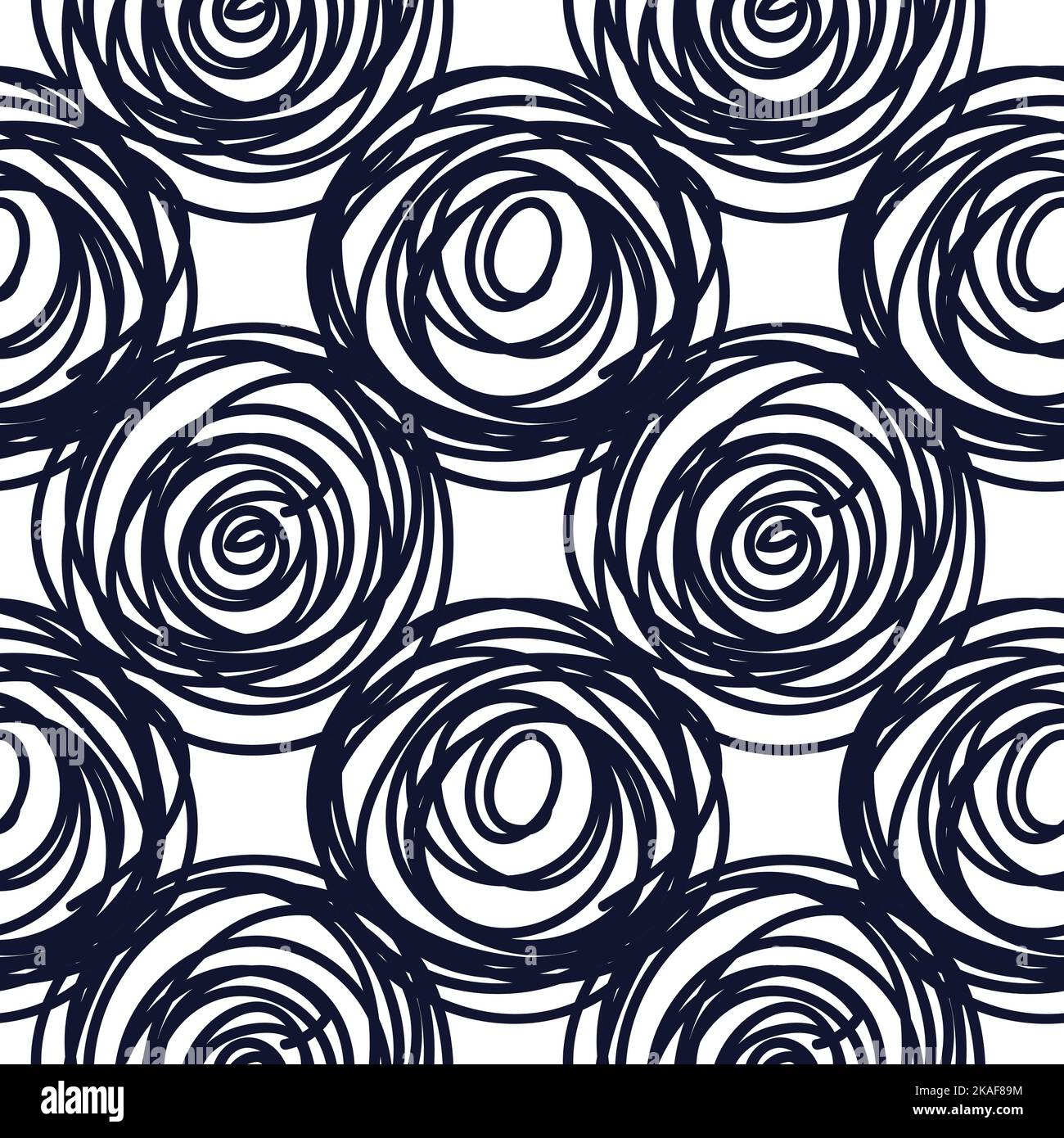 Hand drawn seamless indigo scribble swirl texture, vector illustration ...
