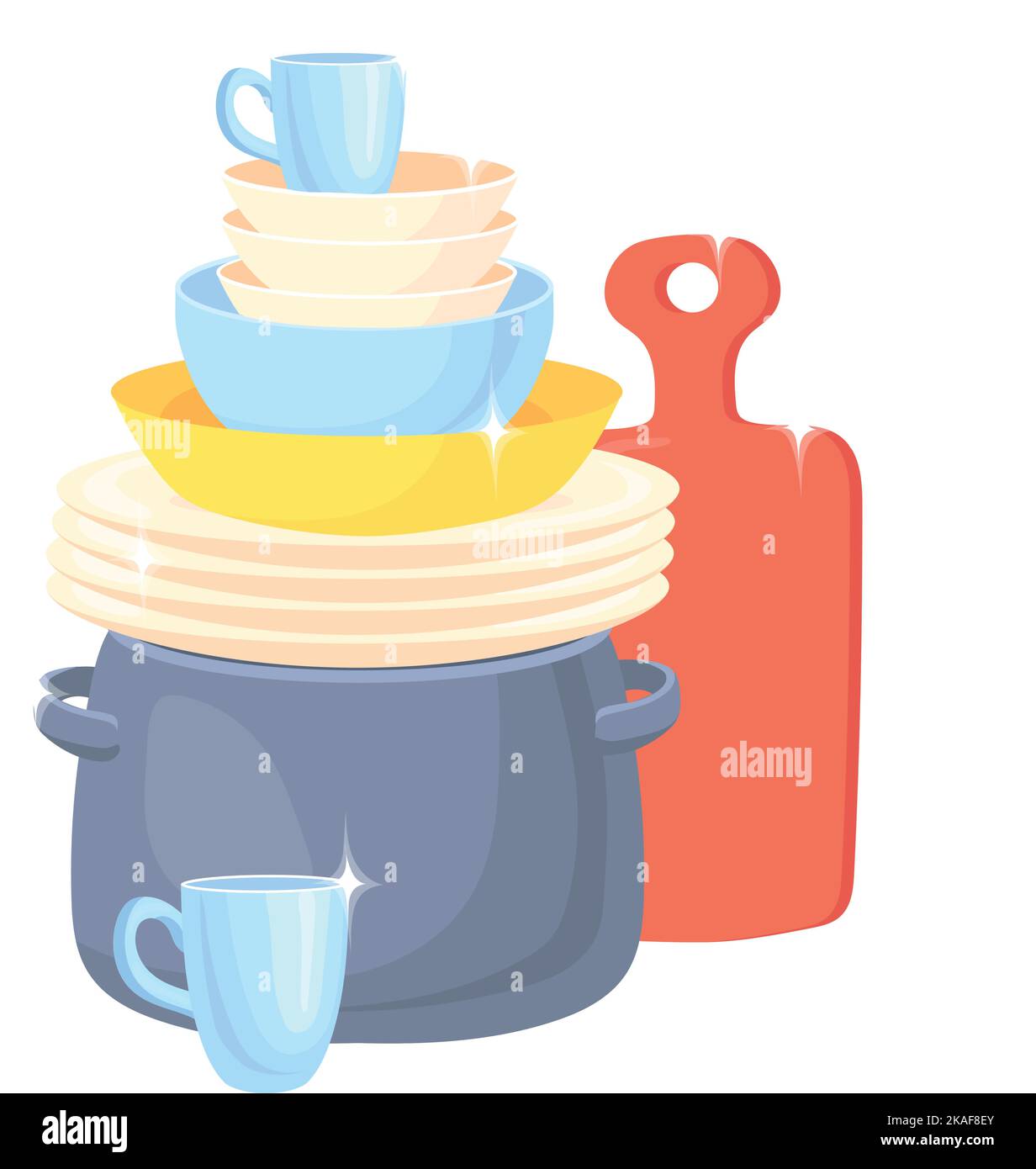 Dirty clean dishes plates Stock Vector Images - Alamy