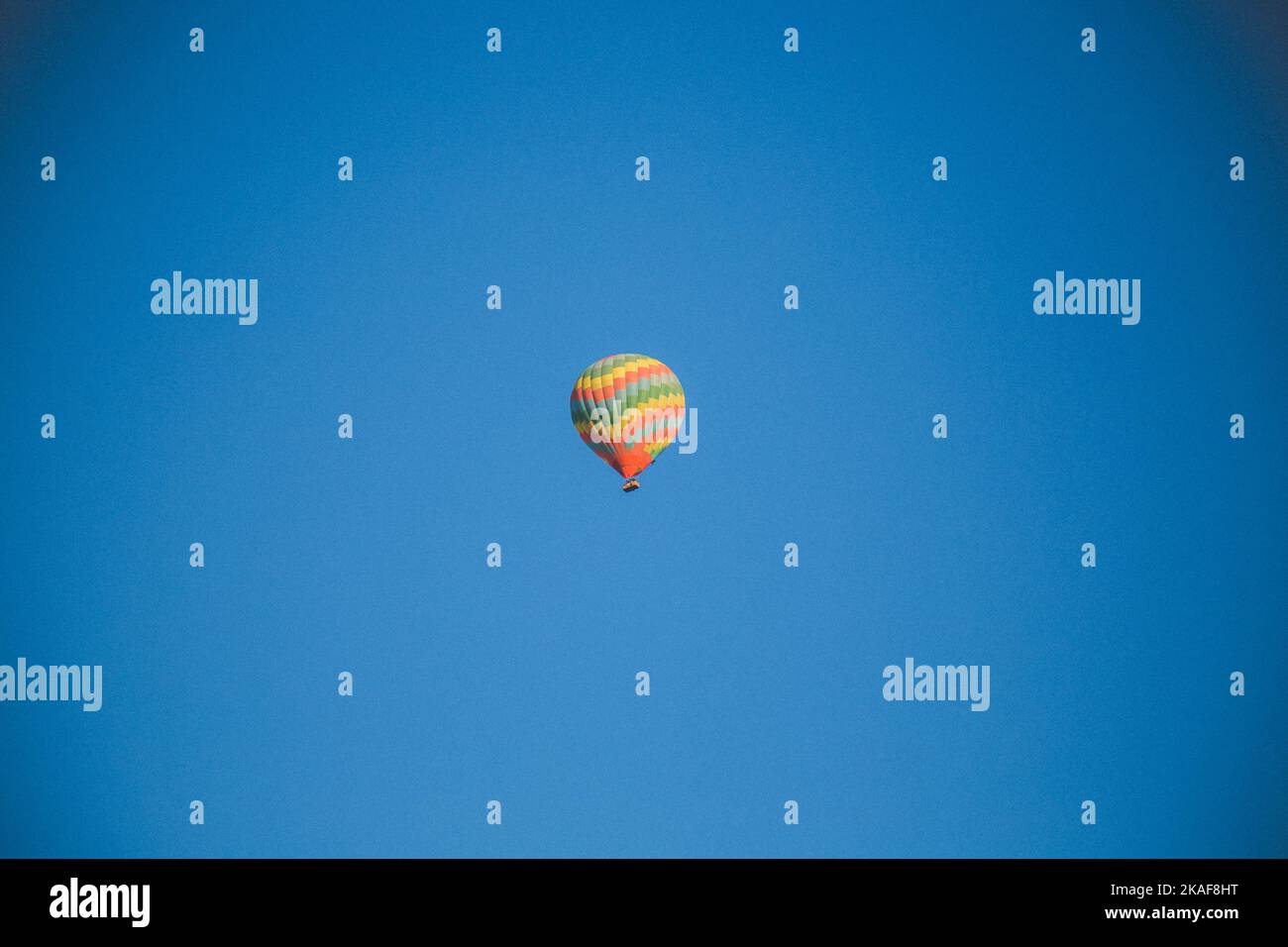 Colorful air balloon in the blue sky over Temecula, Southern California ...