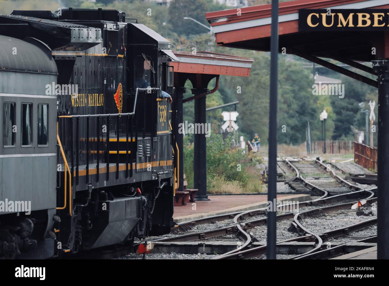 The Western Maryland Scenic Railroad train in Cumberland's station ...