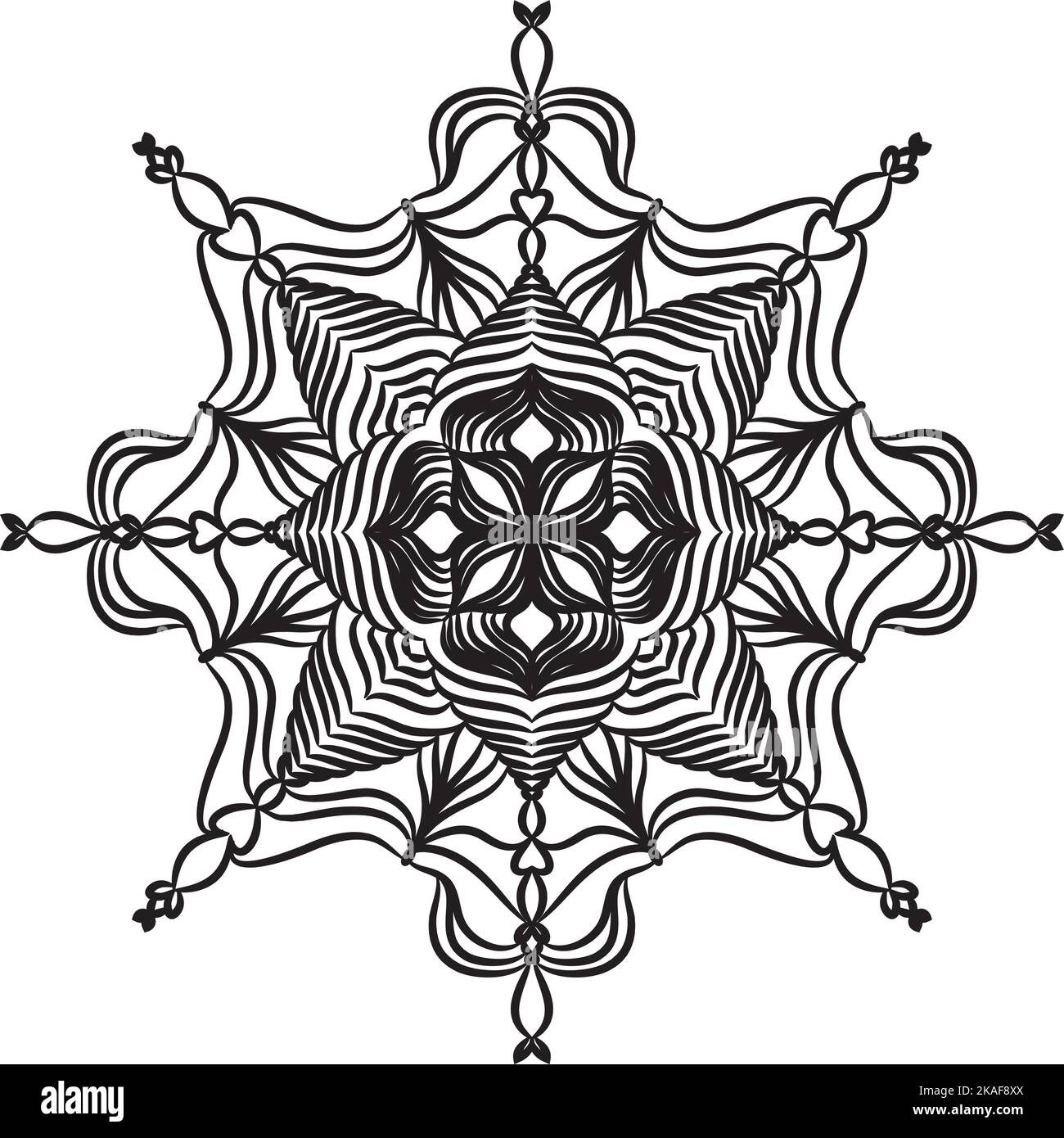 Abstract ornament . Ornate stylized snowflake. Vector illustration. Can ...