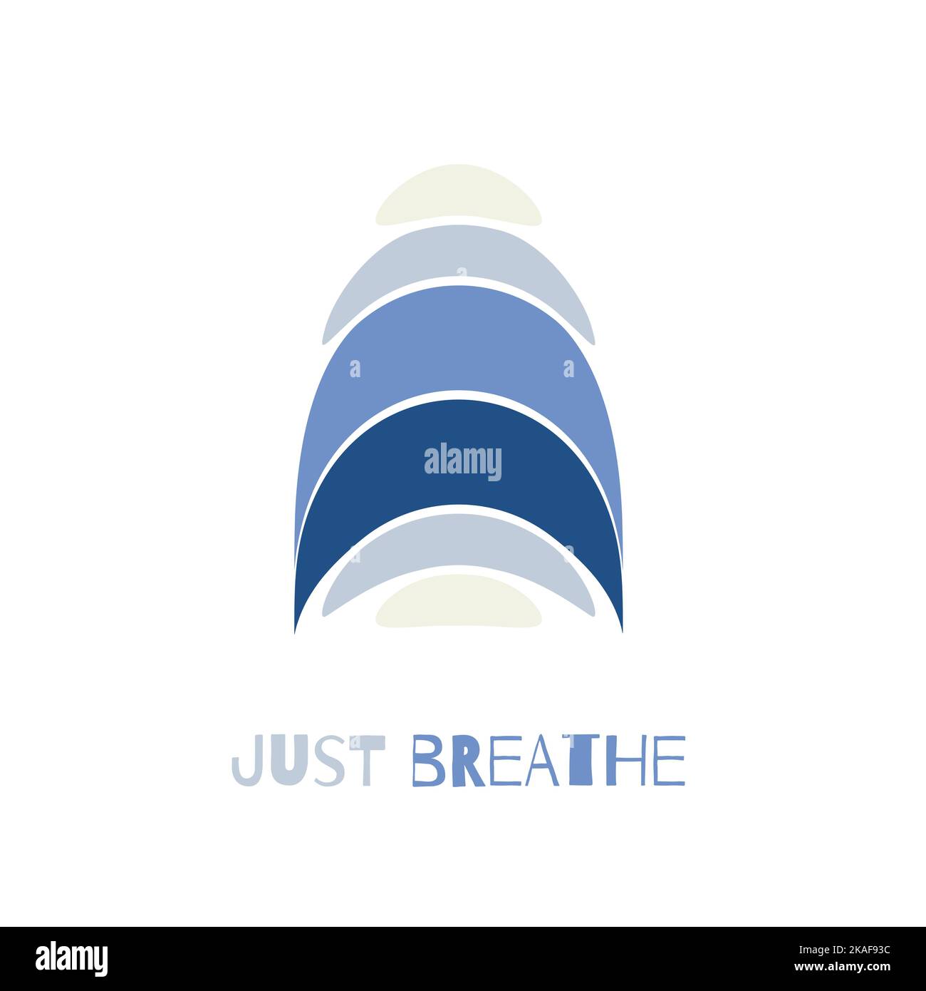 Just breathe. Inspiratrional positive phrase. Motivational poster with ...