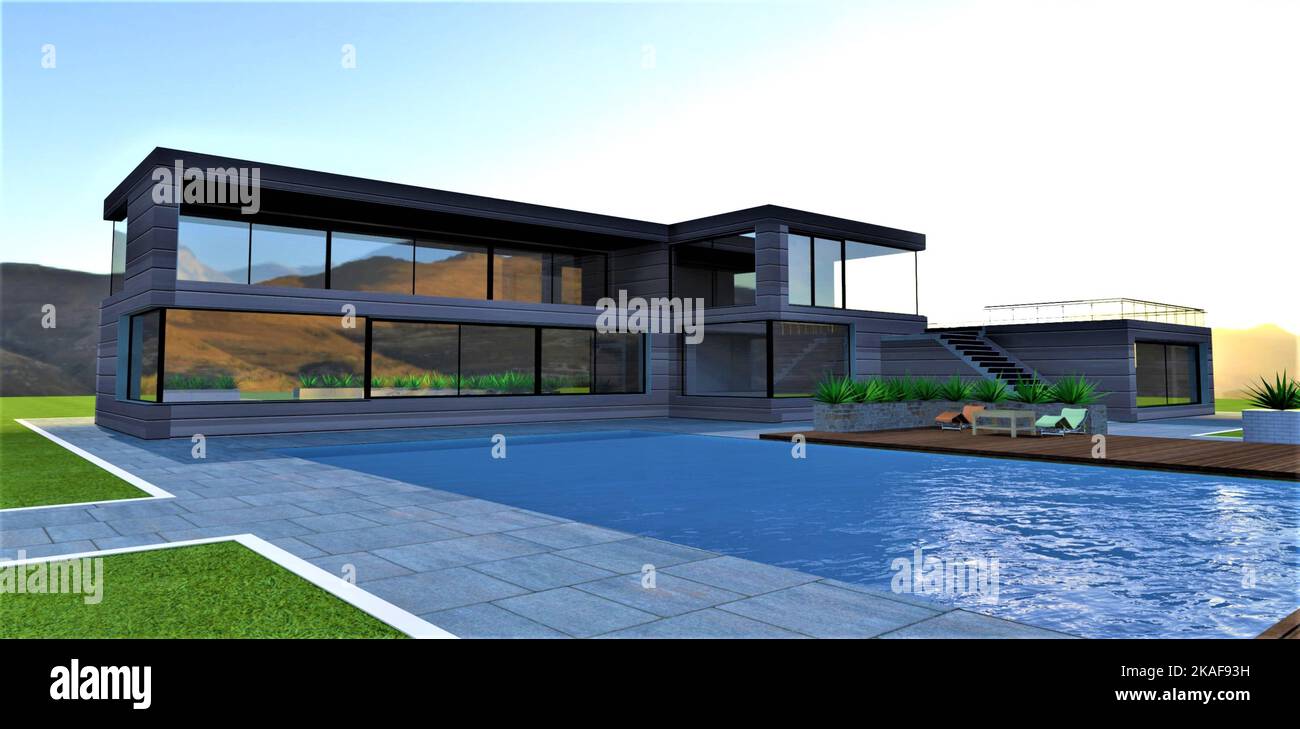 A concrete slab pavement bordered by a white curb near the swimming ...