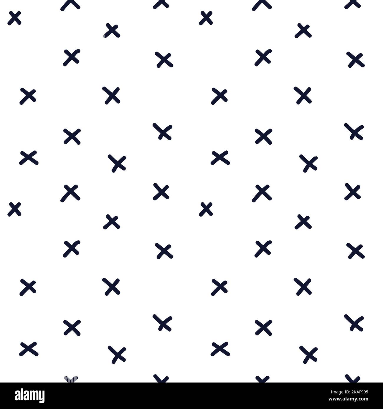 Hand drawn seamless indigo cross texture, vector illustration Stock ...