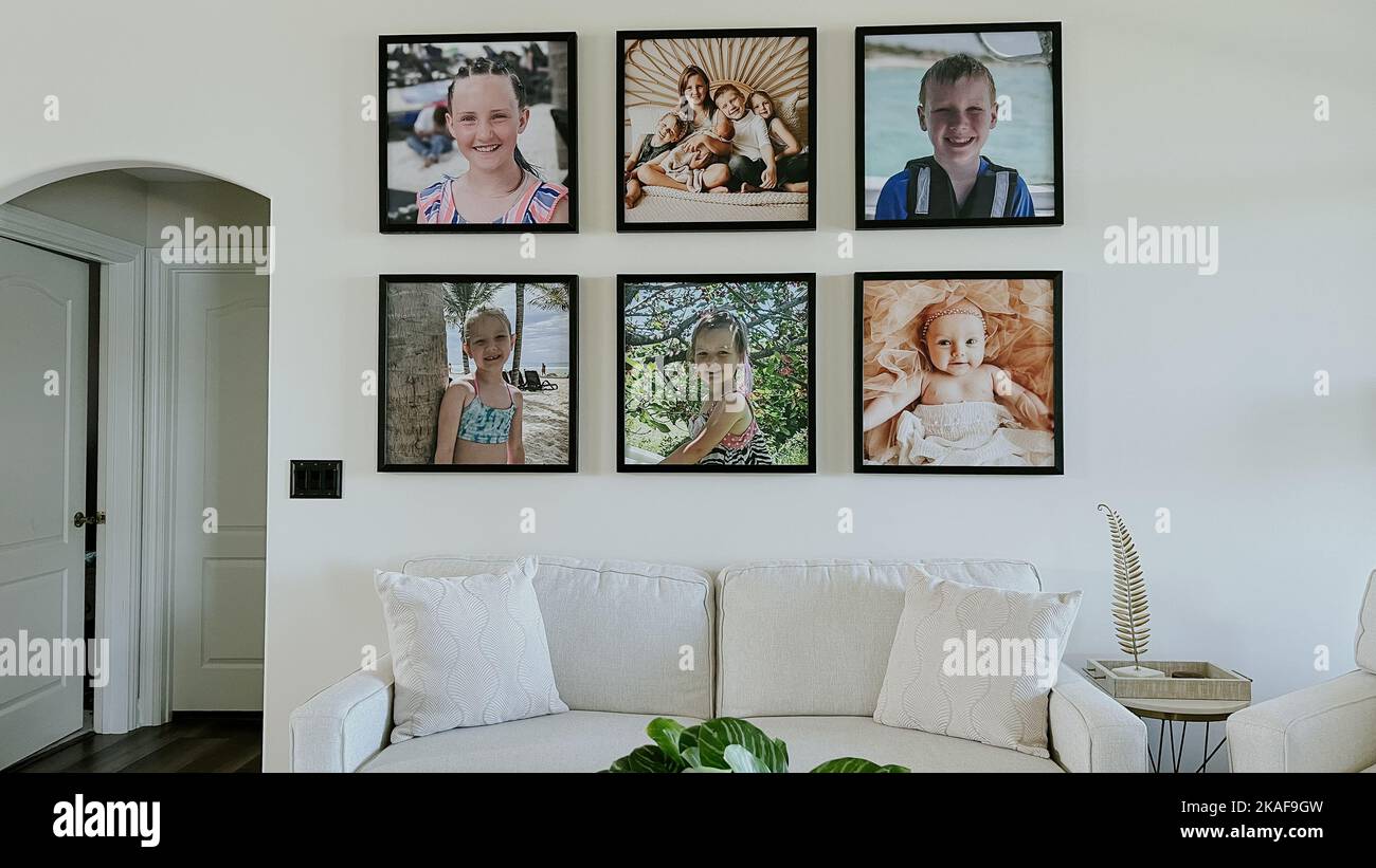A vertical shot of a beautiful interior design of a living room and ...