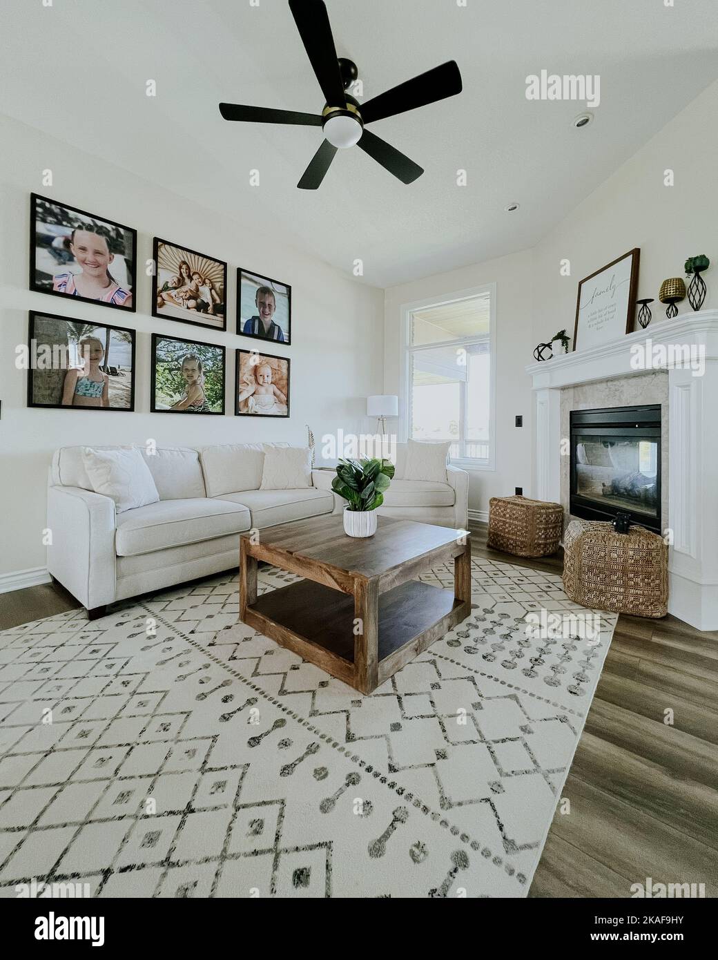 A vertical shot of a beautiful interior design of a living room in ...