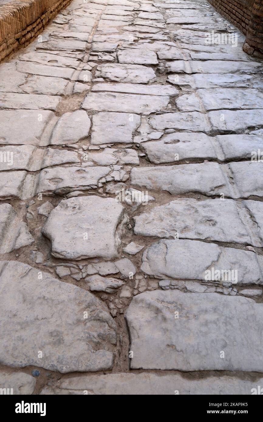 Tash Khauli Palace stone walkway, Ichan Kala (Old City), Khiva, Khorezm ...