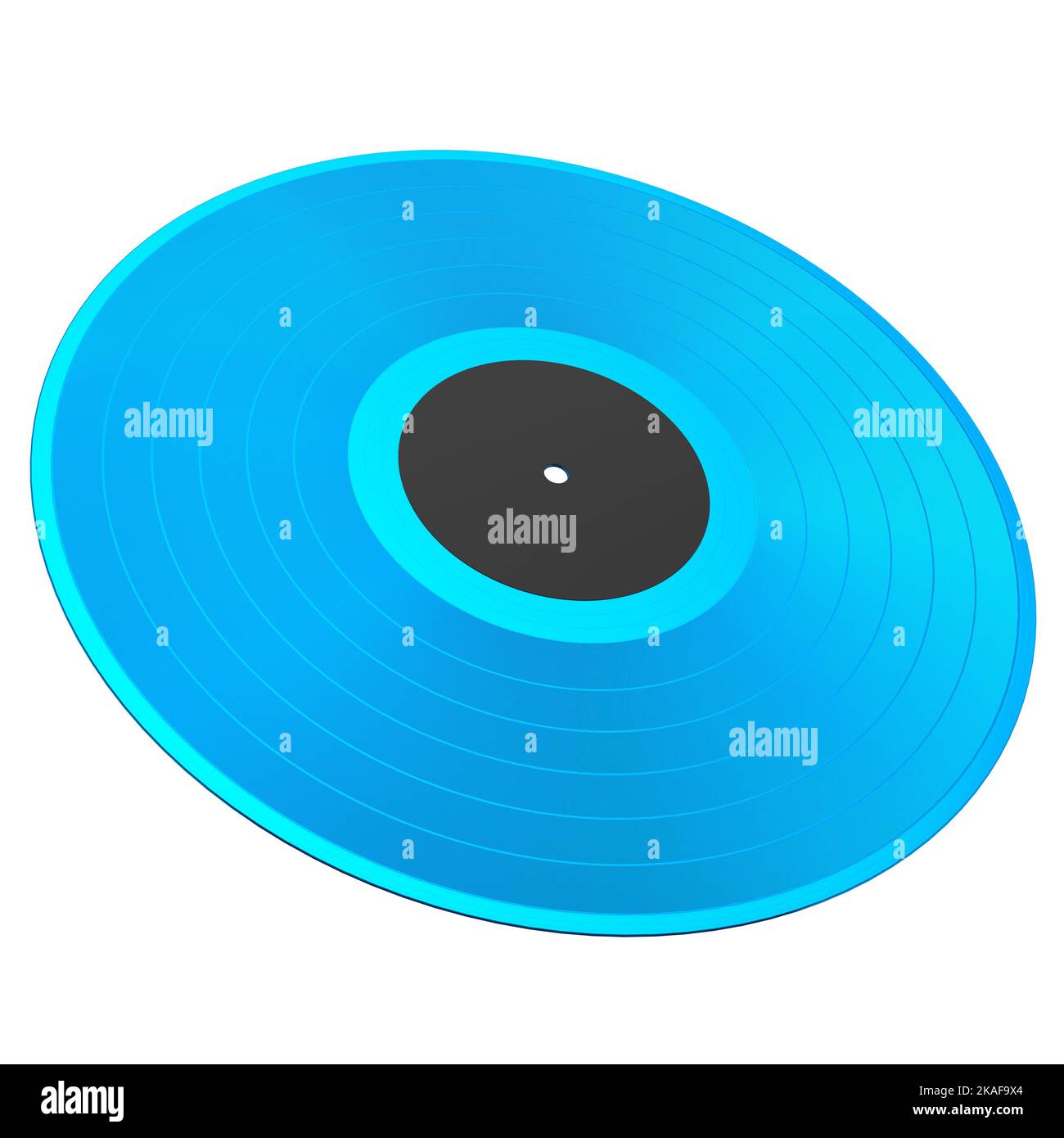 Black vinyl LP record with label isolated on white background. 3d ...