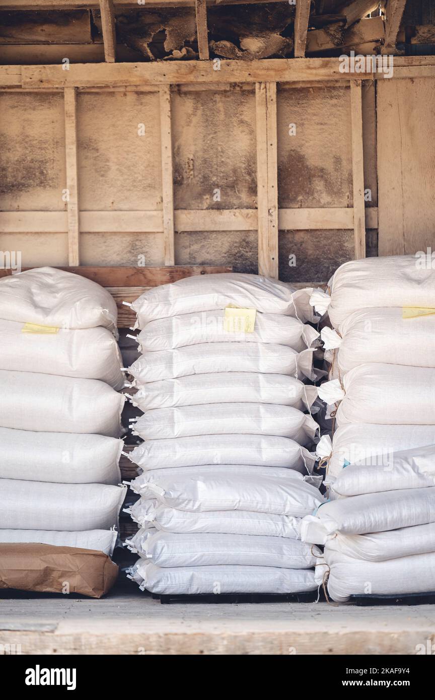 Pile of feed bags hi-res stock photography and images - Alamy