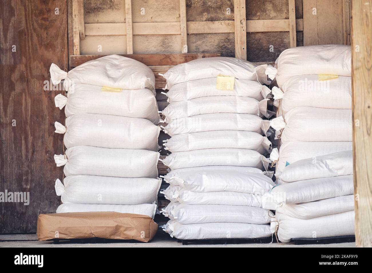 Pile of feed bags hi-res stock photography and images - Alamy