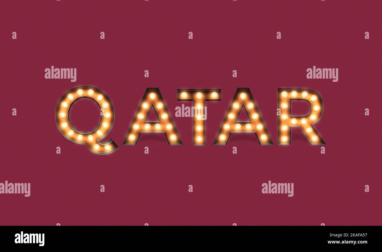 Qatar alphabet with light bulbs hi-res stock photography and images - Alamy