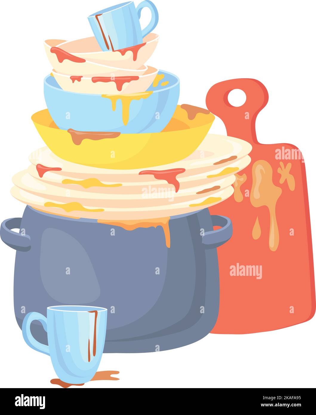 Dirty dishes at restaurant Stock Vector Images - Alamy