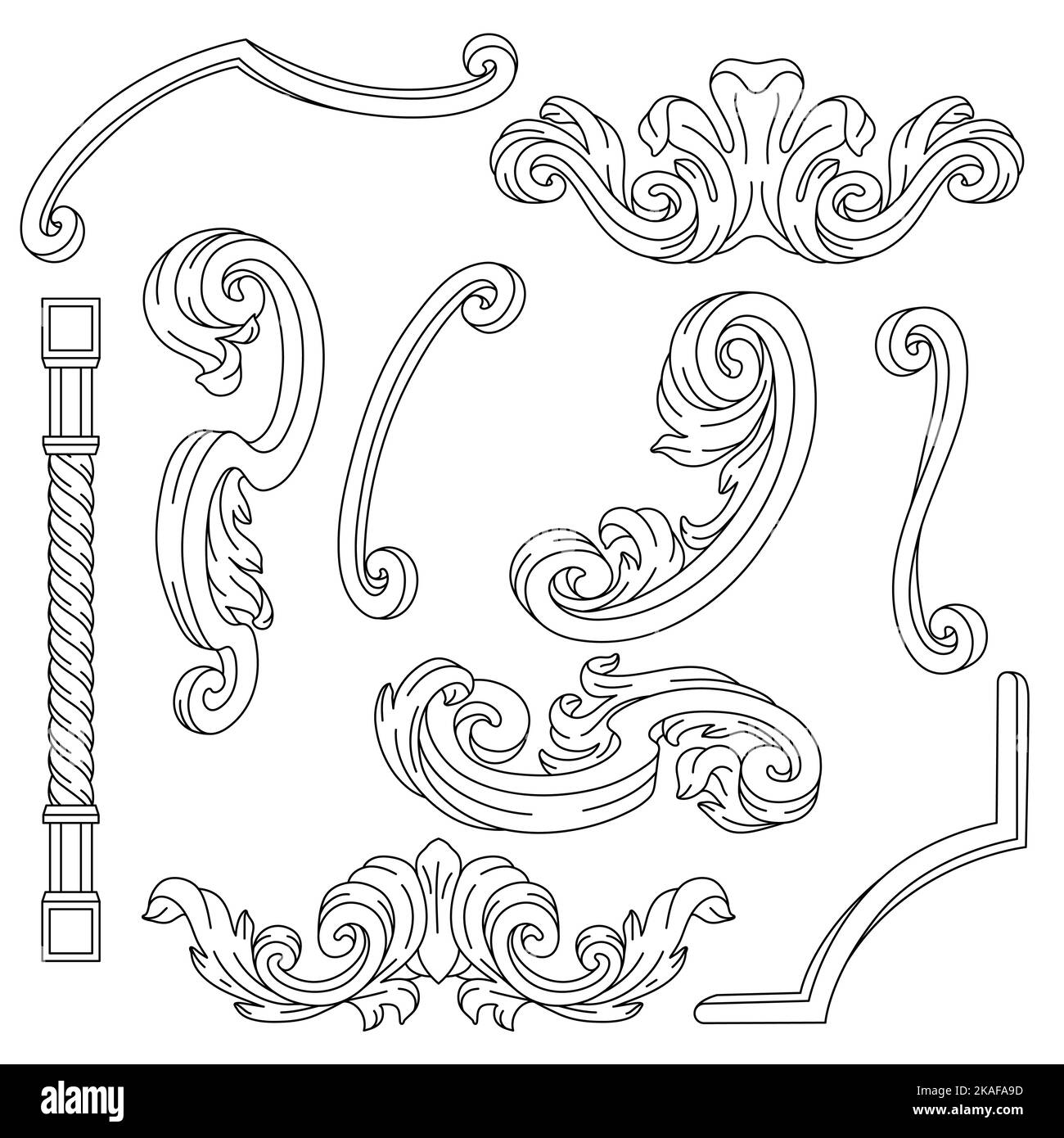 Engraved decorative elements hi-res stock photography and images - Alamy