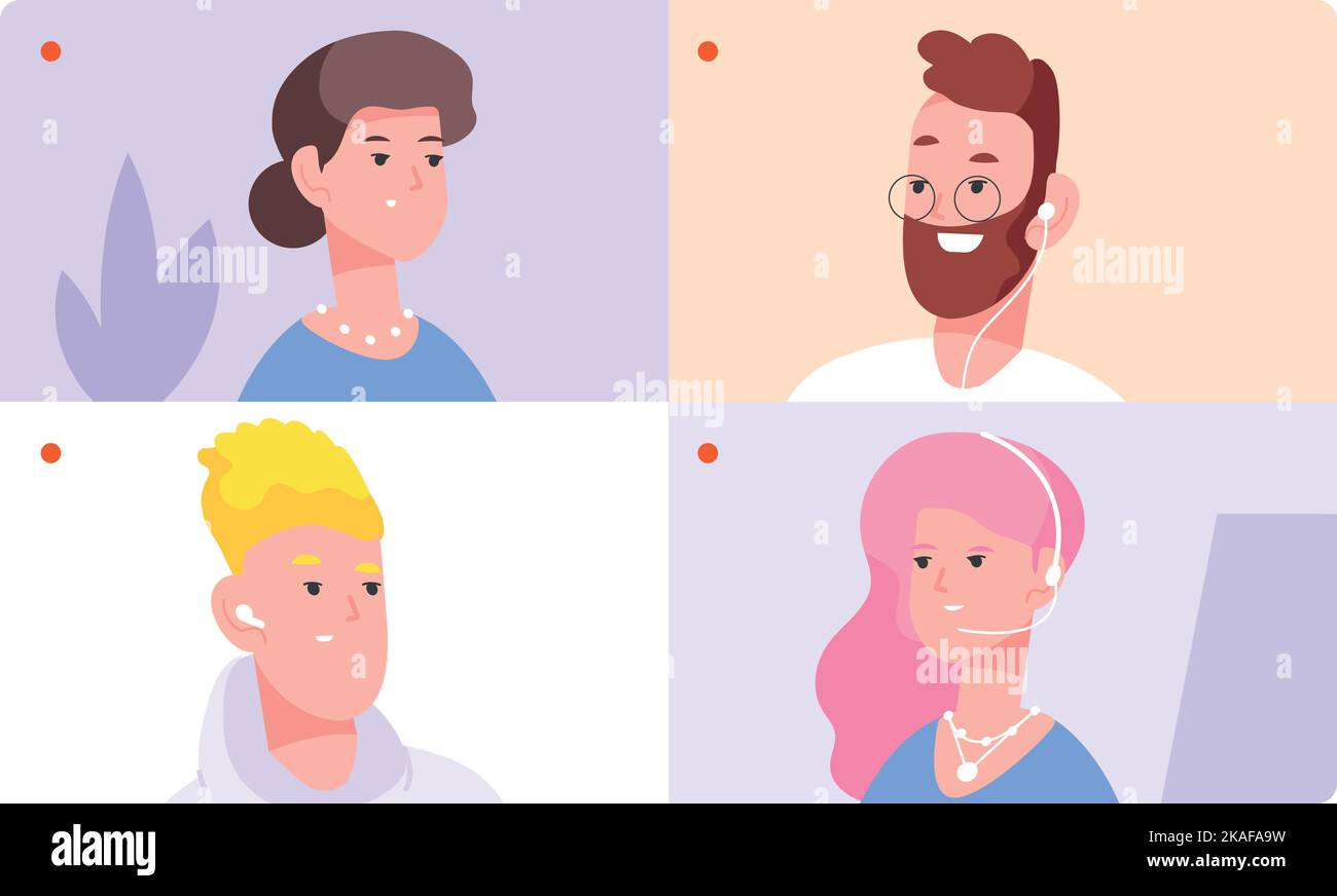 Videoconference view Stock Vector Images - Alamy