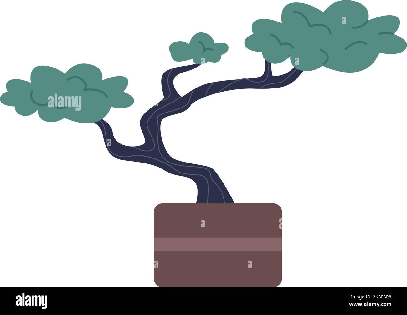 Bonsai icon. Tree in pot. Traditional japanese plant isolated on white ...