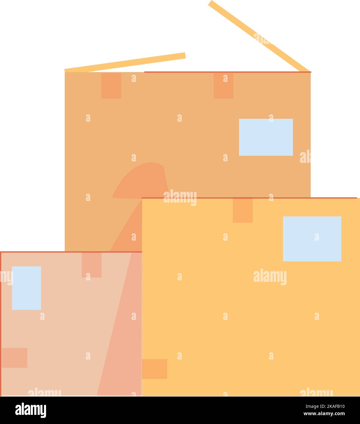 Cardboard boxes stack. Storage pack pile icon isolated on white ...