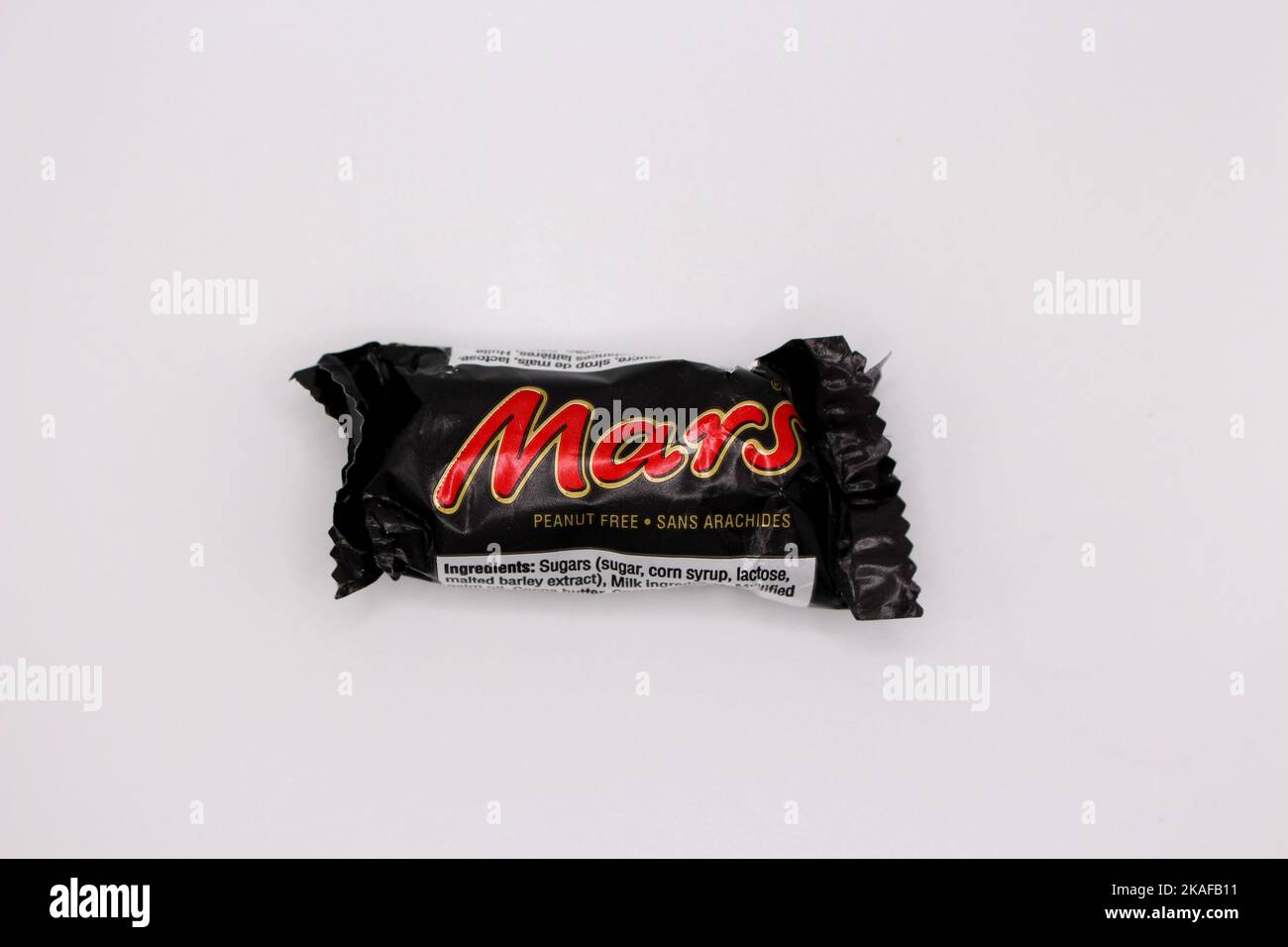 Small mars chocolate bar isolated in white background Stock Photo - Alamy