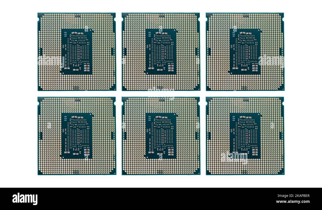 6 CPU chips Stock Photo - Alamy