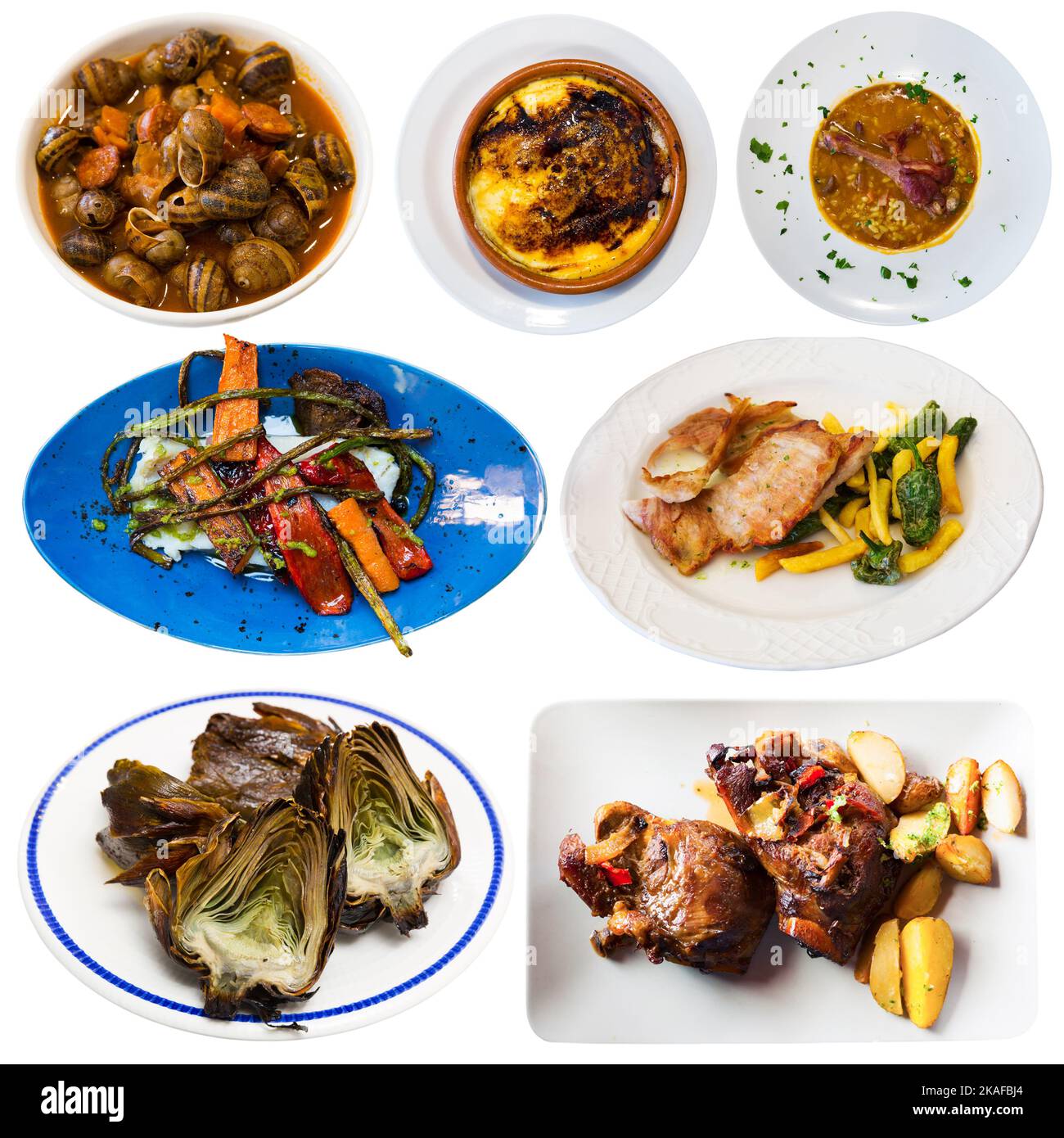 traditional Catalan dishes isolated on white background Stock Photo - Alamy