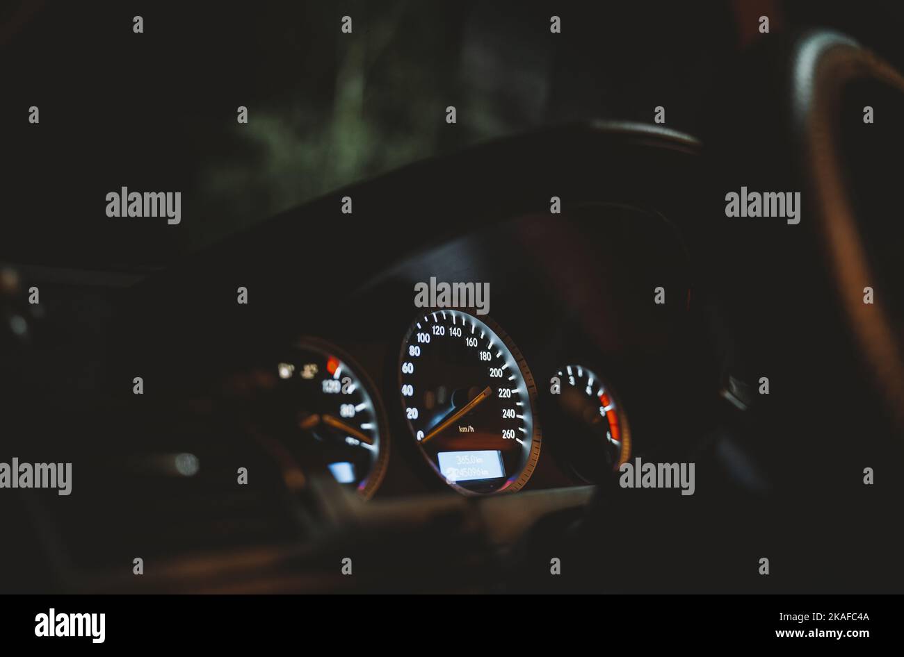 The interior of a luxury car at night Stock Photo - Alamy