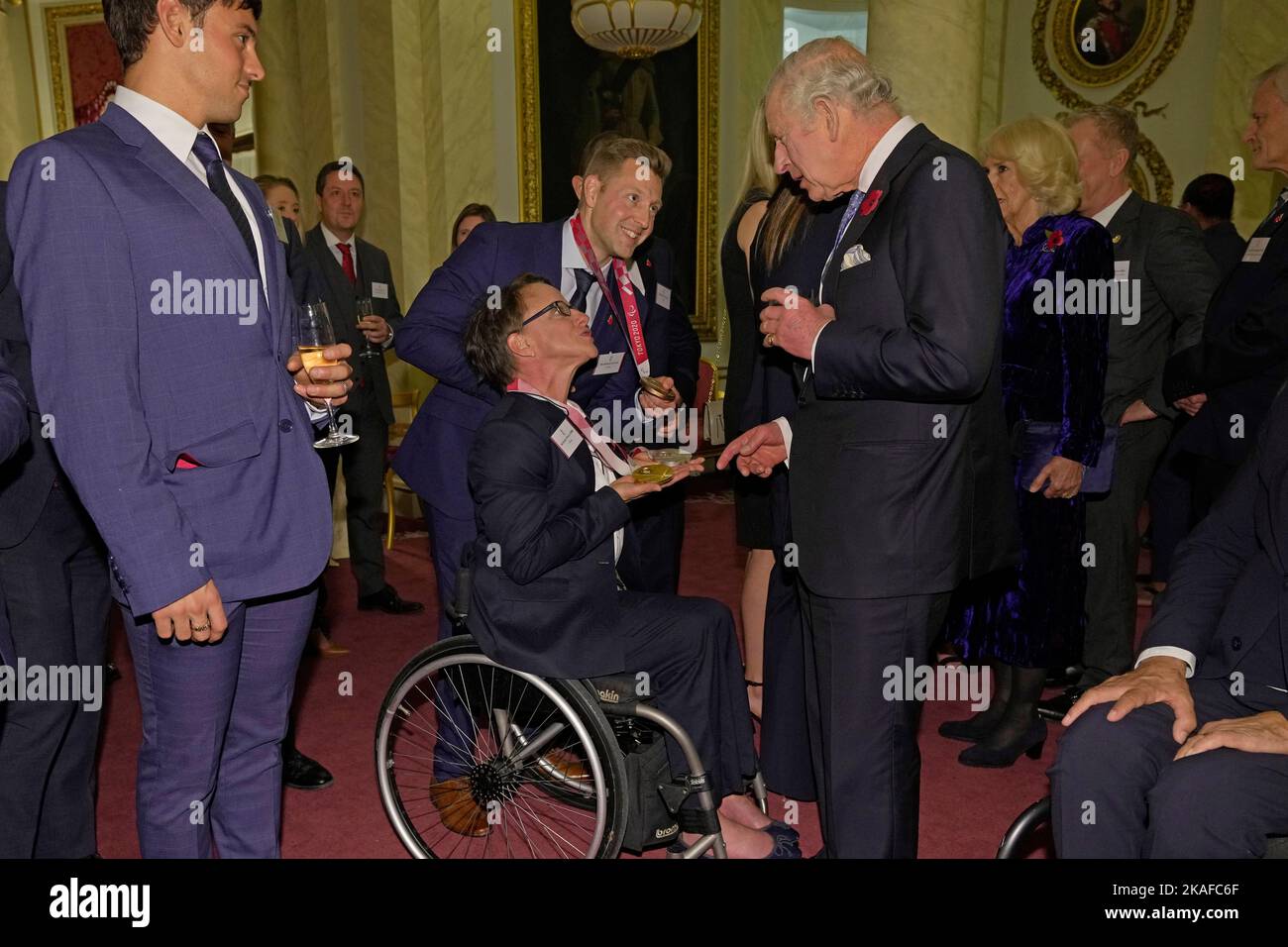 King Charles III meets Paralympic medallists, Emma Wiggs and Robert ...
