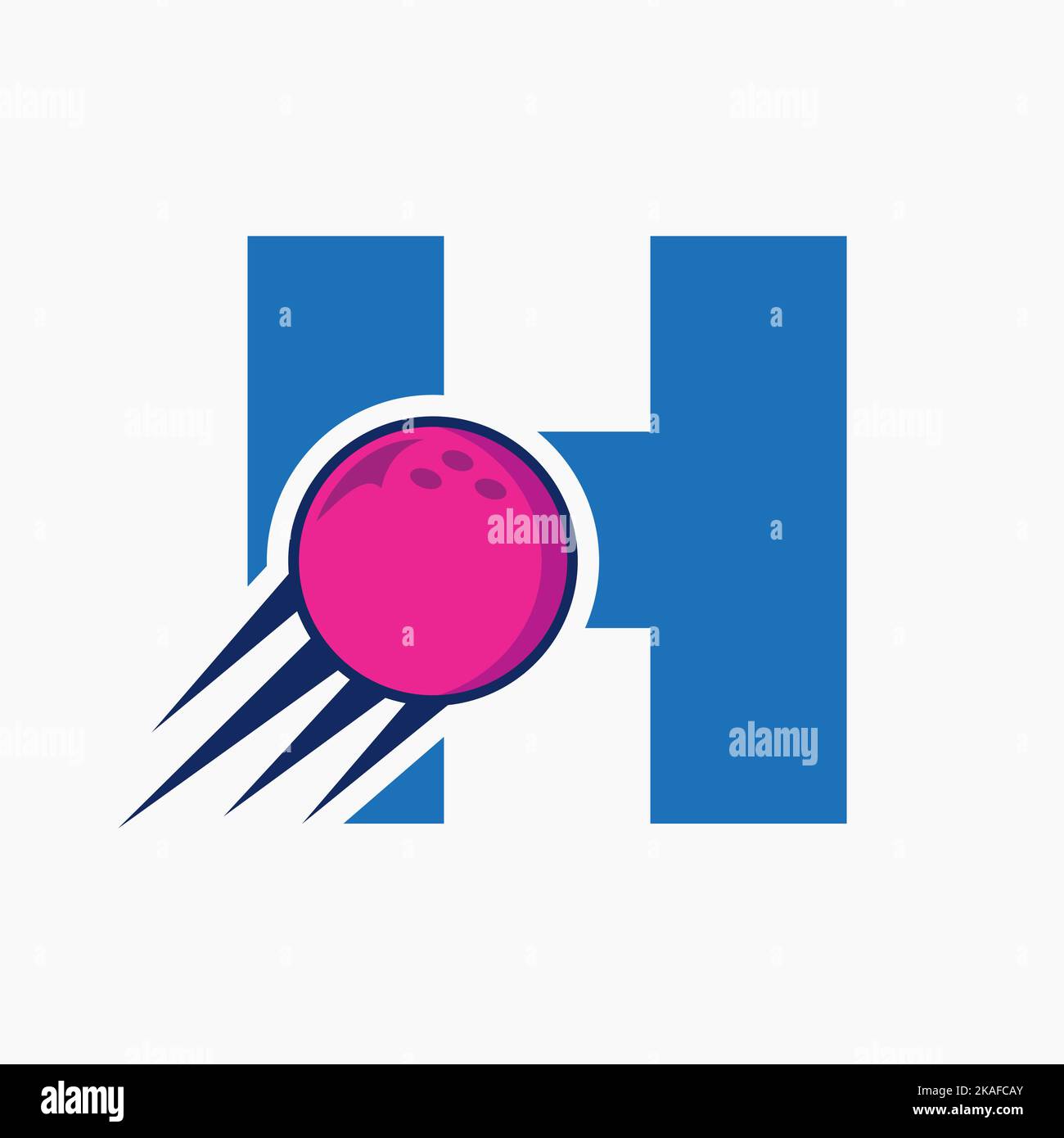 Initial Letter H Bowling Logo Concept With Moving Bowling Ball Icon ...