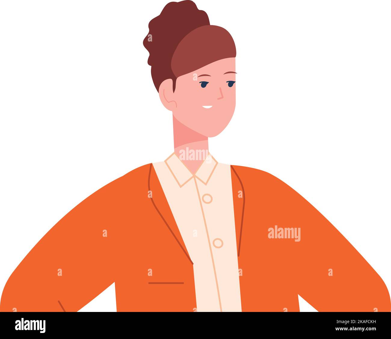 Happy woman avatar. Smiling female portrait picture isolated on white ...