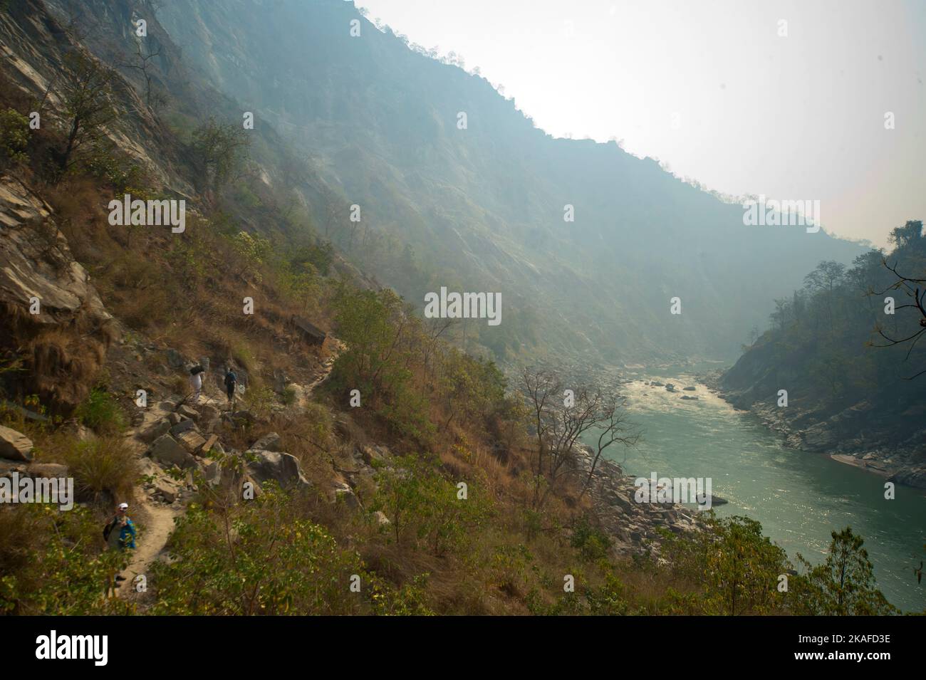 Trail on the Sarda river gorge at India/Nepal border. This trek was ...