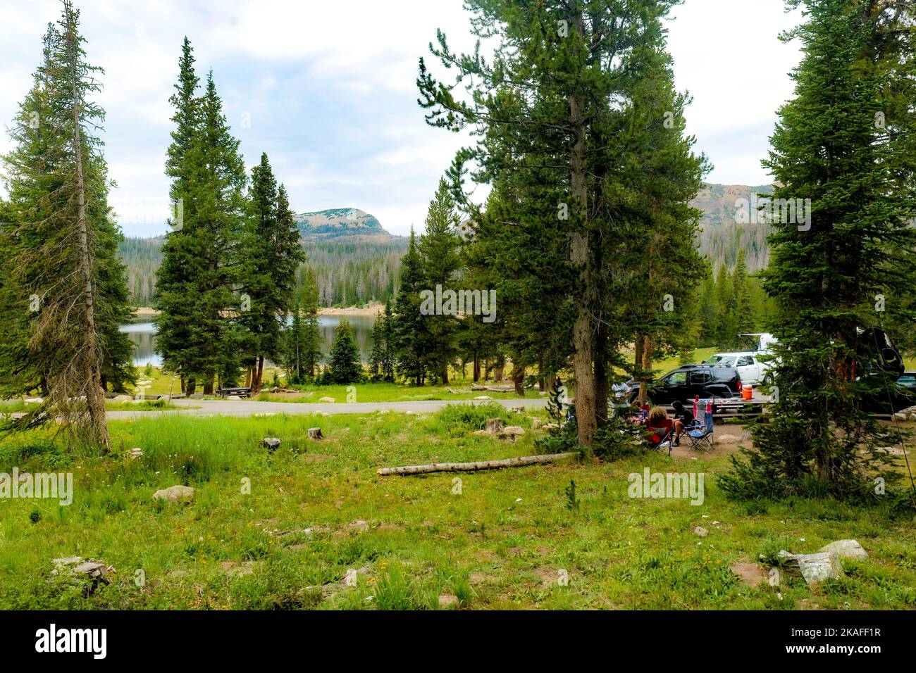 A campground at Trial Lake in the Uintas in Utah Stock Photo - Alamy
